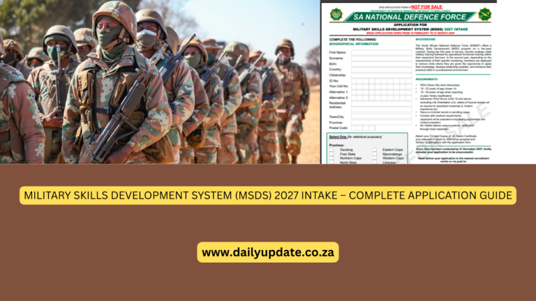 MILITARY SKILLS DEVELOPMENT SYSTEM (MSDS) 2027 INTAKE – COMPLETE ...