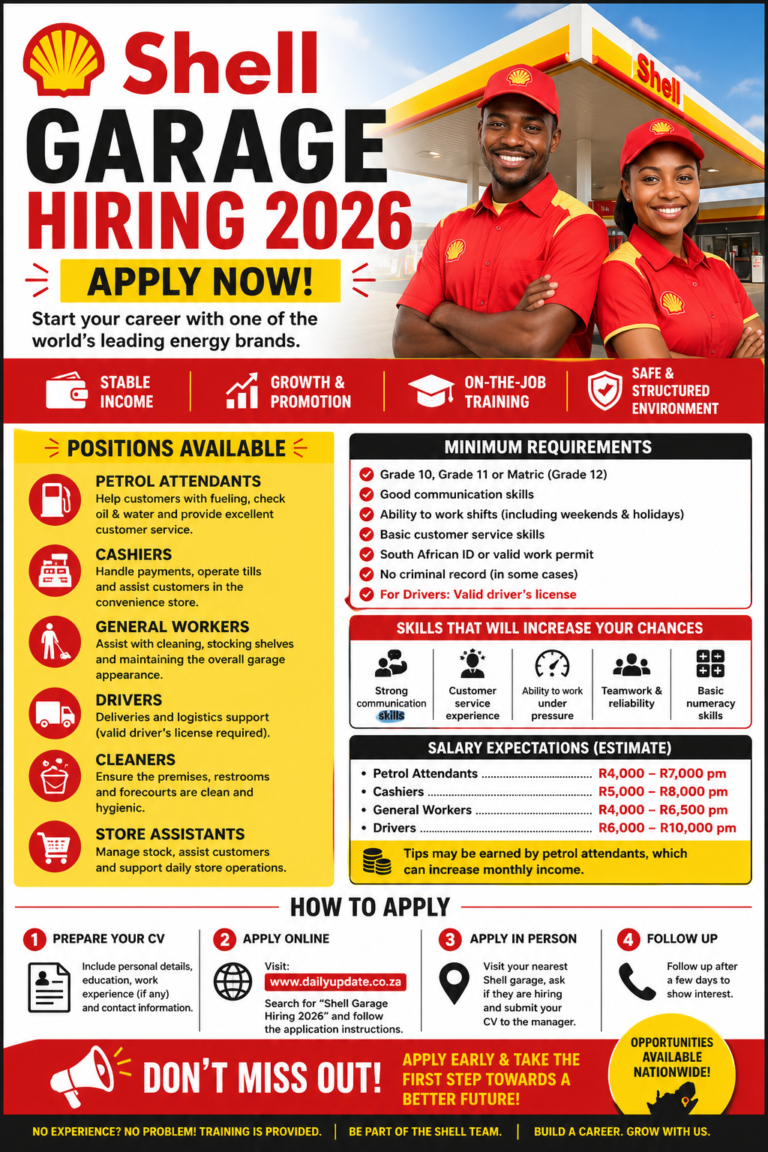 Shell Garage Hiring 2026: Apply Now for General Workers, Cashiers ...